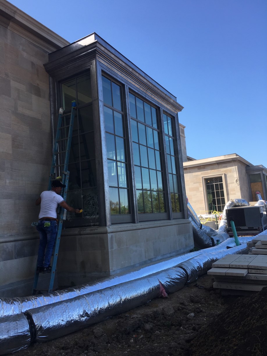 Mansion Exterior Windows Post Construction Cleaning in Highland Park ...